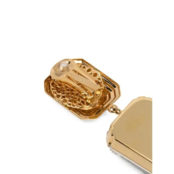 Alessandra Rich Crystal Drop Earrings - Gold