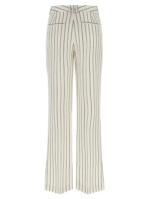 Balmain Striped Viscose Linen Trousers