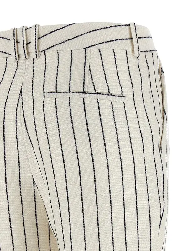 Balmain Striped Viscose Linen Trousers