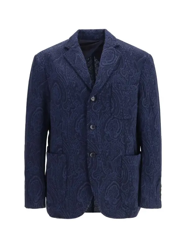 Etro Single-breasted Arnica Jacquard Wool-blend Jacket