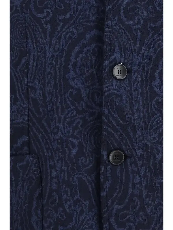 Etro Single-breasted Arnica Jacquard Wool-blend Jacket