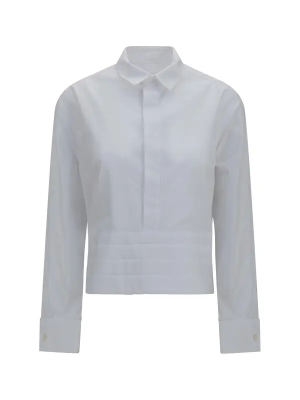 Sacai Cotton Poplin Shirt With Belt - White