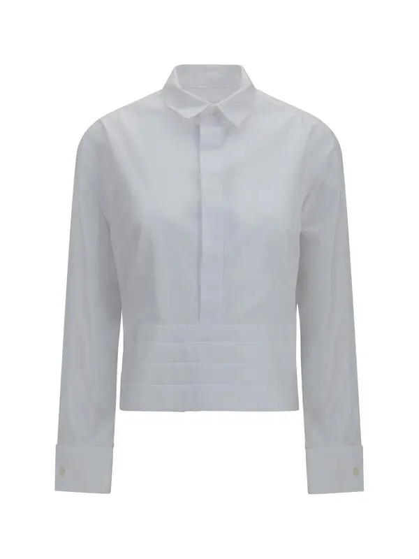 Sacai Cotton Poplin Belted Shirt - White