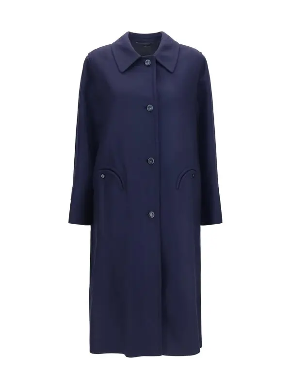 BLAZÉ MILANO Blazè Milano Nitak Woolly Wool Trench Coat - Blue