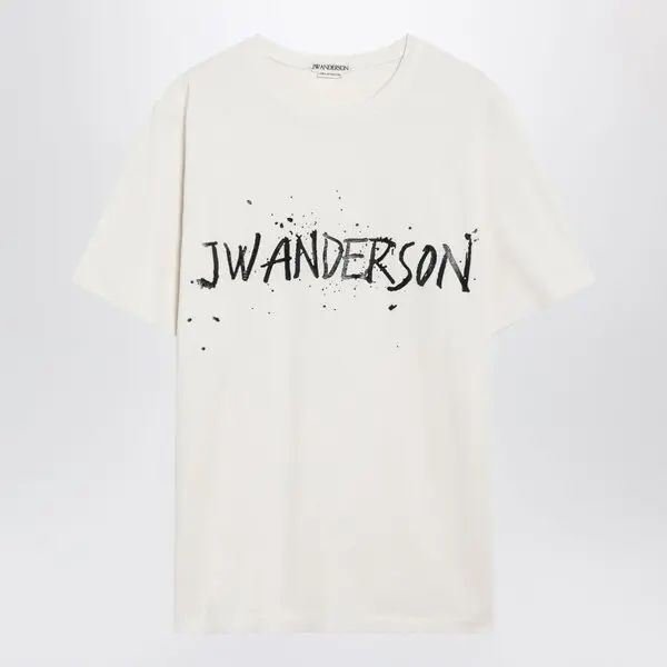 JW Anderson Circular T-shirt In Ecru Cotton - Cream