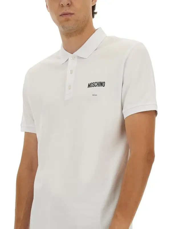 Moschino Cotton Pique Polo - White