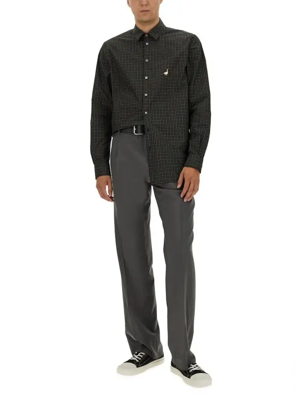 Moschino Shirt With Goose Embroidery - Gray