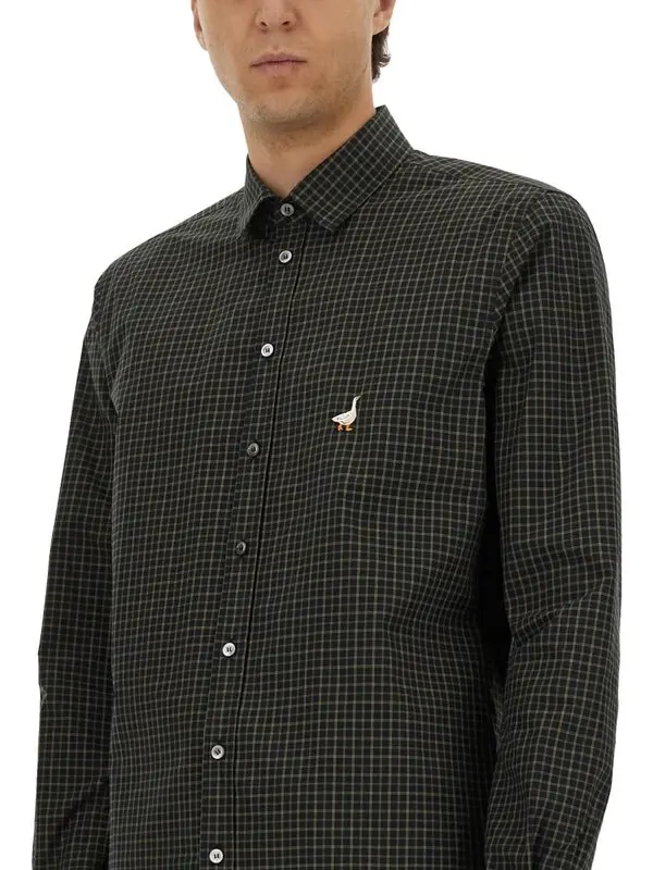 Moschino Shirt With Goose Embroidery - Gray