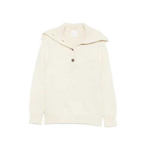 Malo And Wool Sailor Collar Pullover - Cream