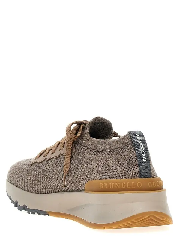 Brunello Cucinelli Knitted Sneakers - Gray