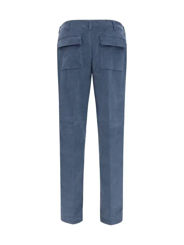 Etro Roma Stretch Cotton Corduroy Pants - Blue