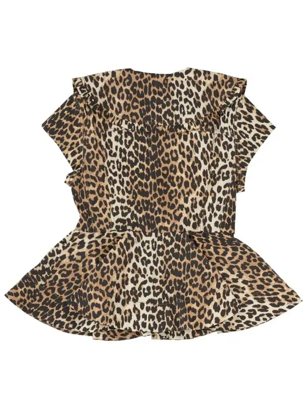 GANNI Animal Print Sleeveless Shirt - Multicolor