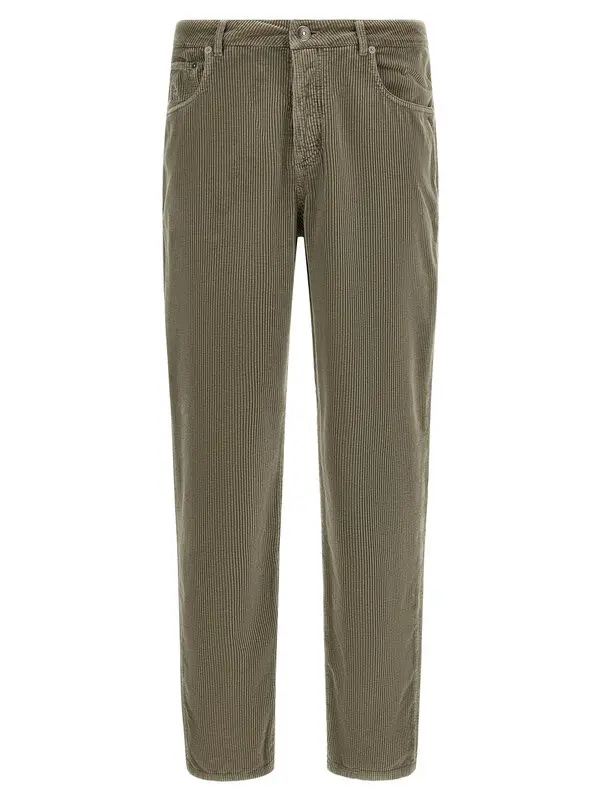 Brunello Cucinelli Cotton Corduroy Trousers - Green