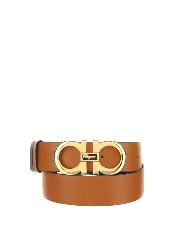 FERRAGAMO Gancini Reversible Belt - Brown