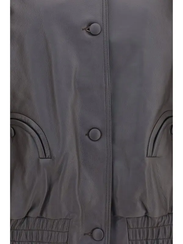 BLAZÉ MILANO Blazè Milano Charlie Ares Leather Bomber Jacket - Black