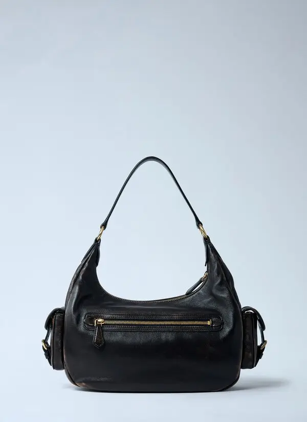 Miu Miu Pocket Leather Shoulder Bag - Brown
