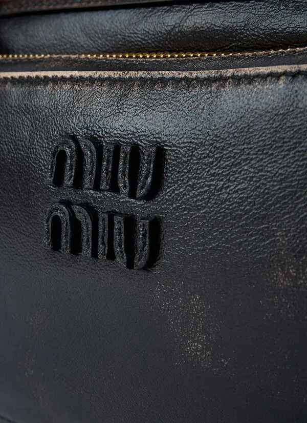Miu Miu Pocket Leather Shoulder Bag - Brown