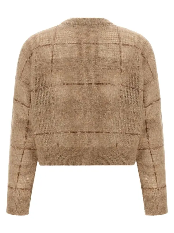 Brunello Cucinelli Sequin Check Sweater