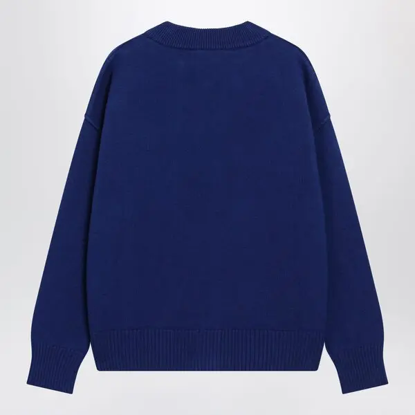 AMI Paris De Coeur Wool Cardigan - Blue
