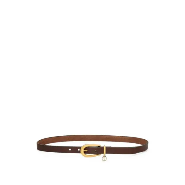 Saint Laurent Skinny Leather Belt - Brown