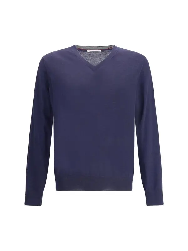Brunello Cucinelli Ultrafine Virgin Wool Sweater - Blue