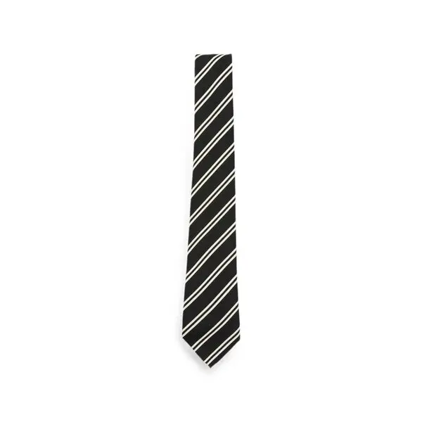 Saint Laurent Diagonal-stripe Neck Tie - Black