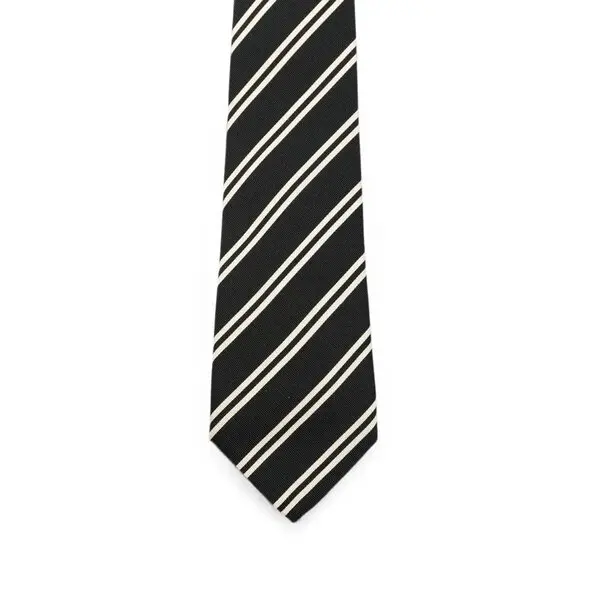 Saint Laurent Diagonal-stripe Neck Tie - Black