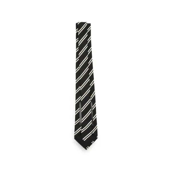 Saint Laurent Diagonal-stripe Neck Tie - Black