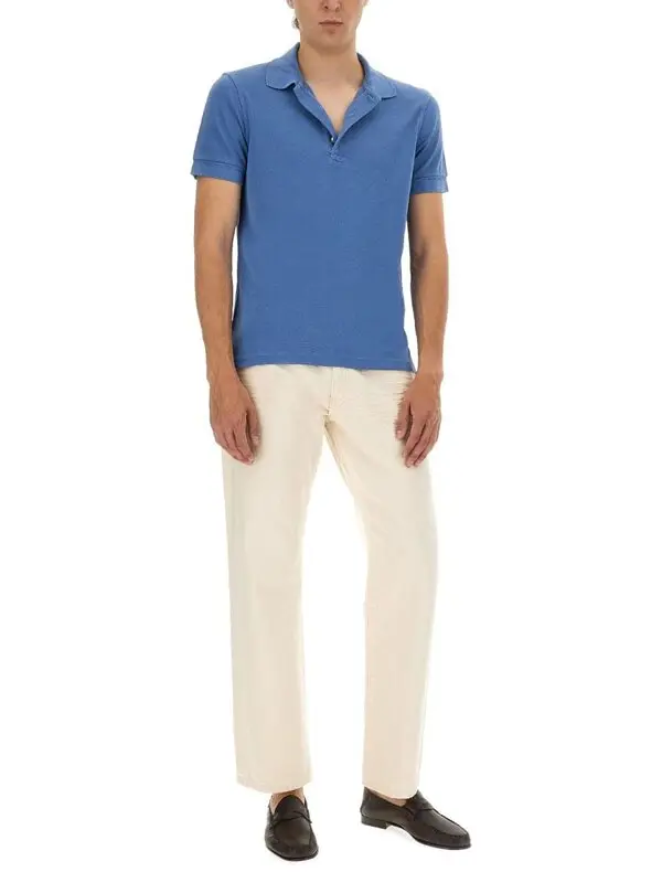 TOM FORD Pique Polo - Blue