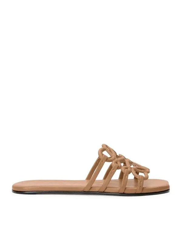 Loewe Anagram Petal Slide In Calfskin - Brown