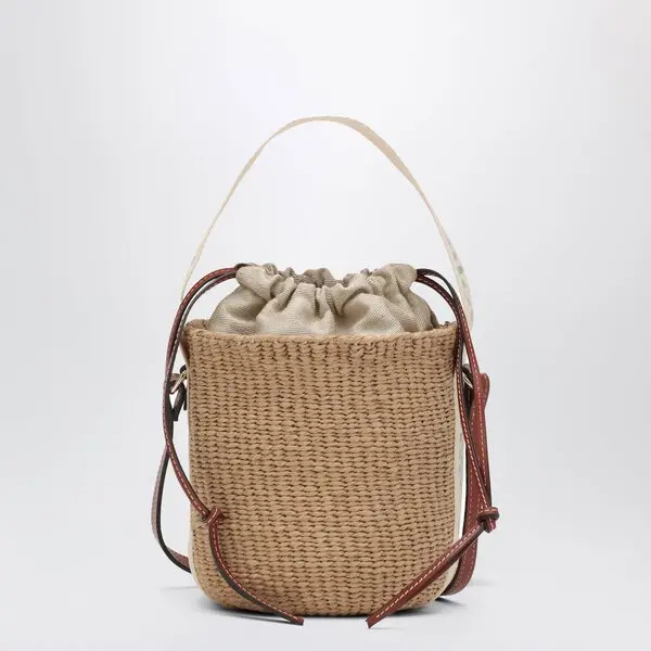 Chloé Small Woody Raffia Bucket Bag - White