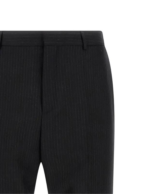 Saint Laurent Wool Pinstriped Tailored Trousers