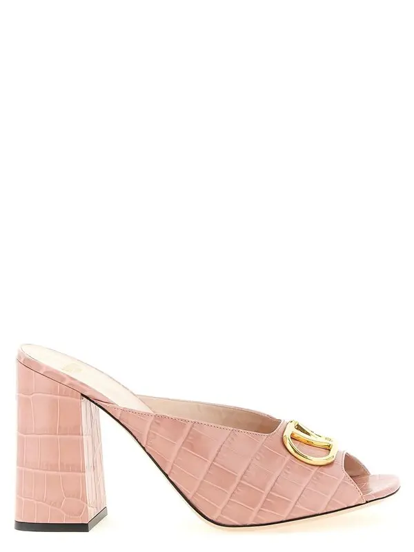 Valentino Garavani Vlogo Signature' Slides - Pink