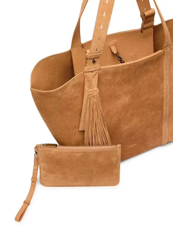 GOLDEN GOOSE 24/7 East West Suede Tote Bag - Brown
