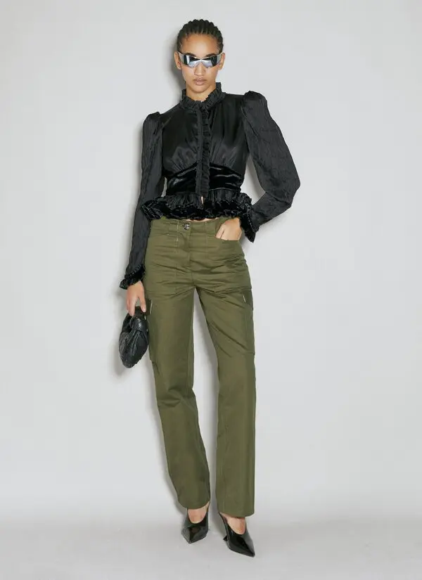 Rabanne Twill Cargo Pants - Green