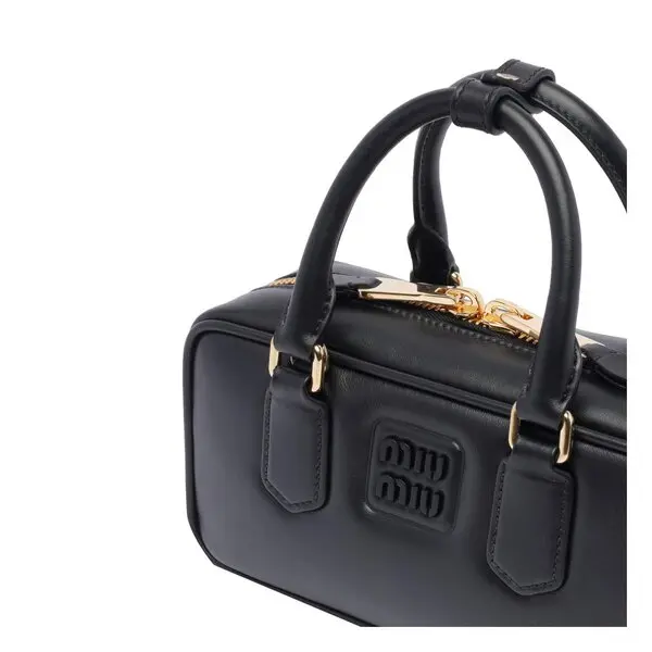 Miu Miu Mini Leather Arcadie Handbag - Black