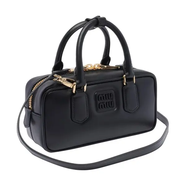 Miu Miu Mini Leather Arcadie Handbag - Black
