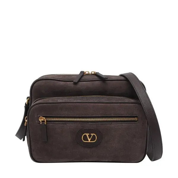 Valentino Garavani Antibes Suede Camera Bag - Brown