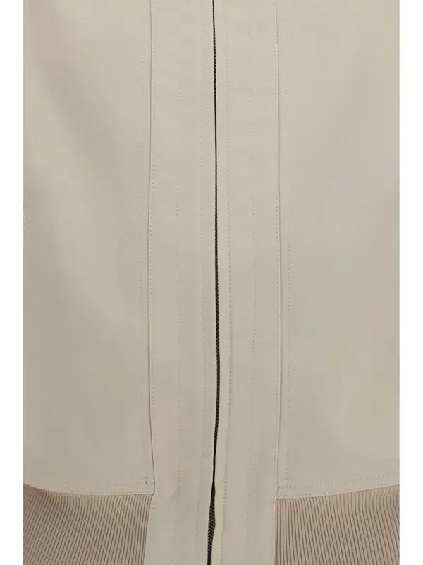 Gucci Silk Poplin Zip Bomber Jacket - Cream