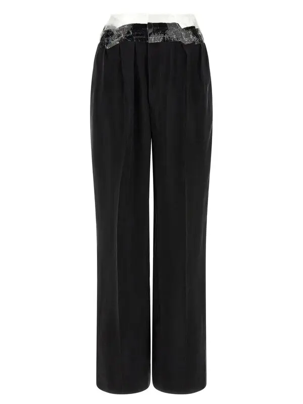 MAISON MARGIELA Taped Fluid Cupro Trousers - Black