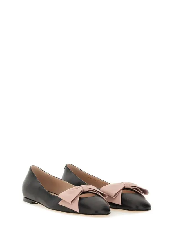 Valentino Garavani Bow Detailing Ballerina Flats - Black