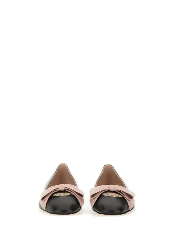 Valentino Garavani Bow Detailing Ballerina Flats - Black