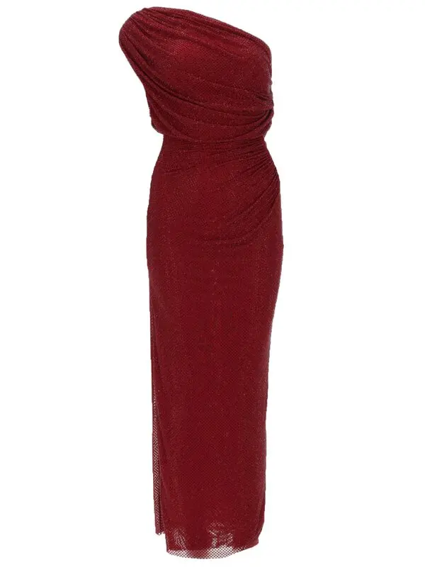 SELF-PORTRAIT Midi Dress With Rhinestones - Multicolor