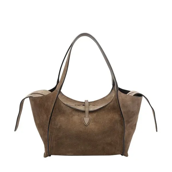 TOD'S Small Suede T Timeless Shopping Bag