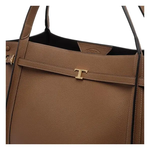 TOD'S Medium Leather Shopping Bag - Brown