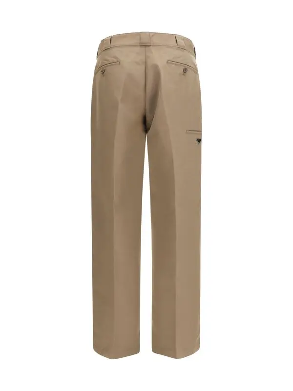 Prada Technical Wide-leg Pants In Canvas - Brown