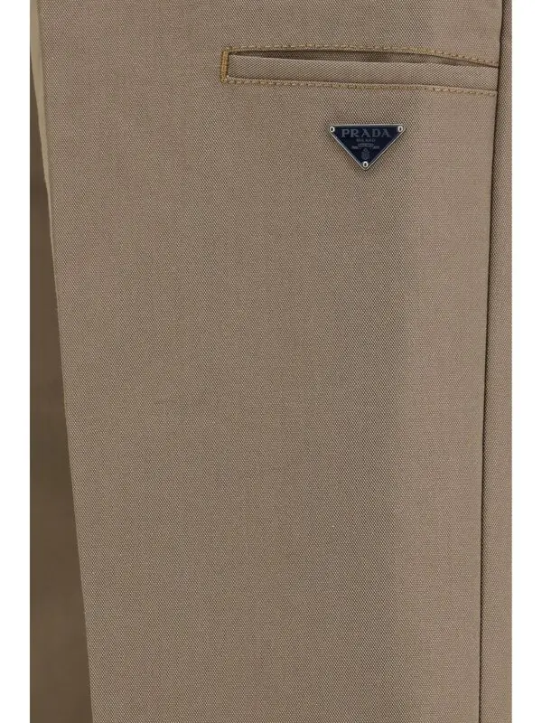Prada Technical Wide-leg Pants In Canvas - Brown