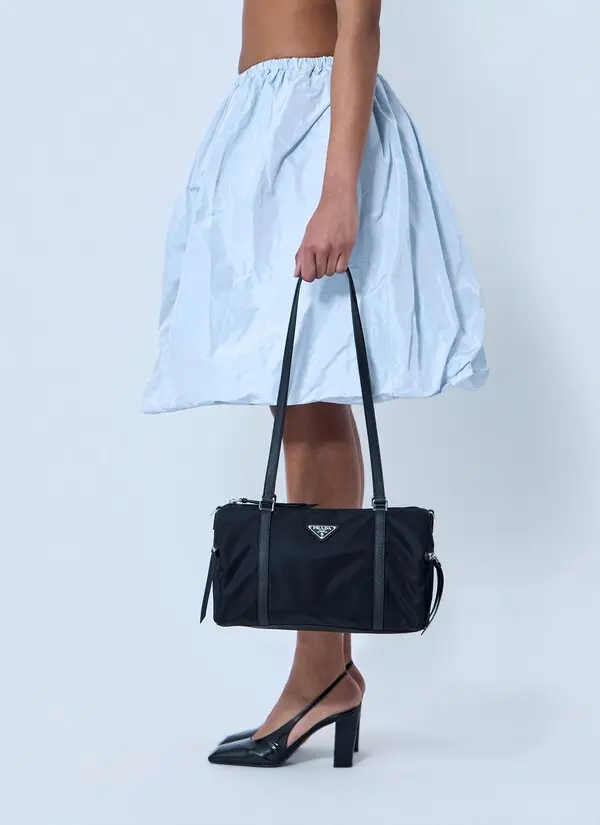Prada Bauletto Large In Re-nylon E Saffiano