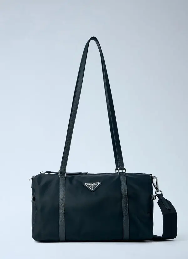 Prada Re-nylon And Saffiano Large Bauletto Shoulder Bag