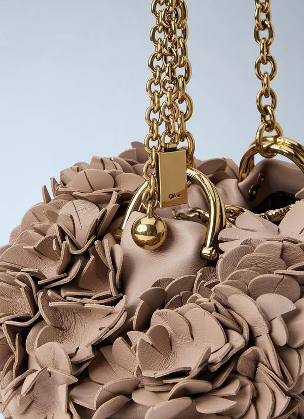 Chloé Floral Appliqué Chain Bag - Cream